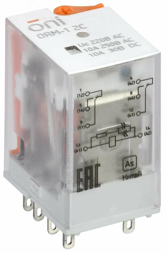 Реле интерф. 2C 220В AC с LED и тест. кнопкой ONI