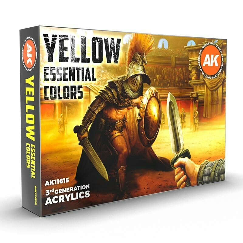 Набор акриловых красок AK Interactive Yellow Essential Colors Set