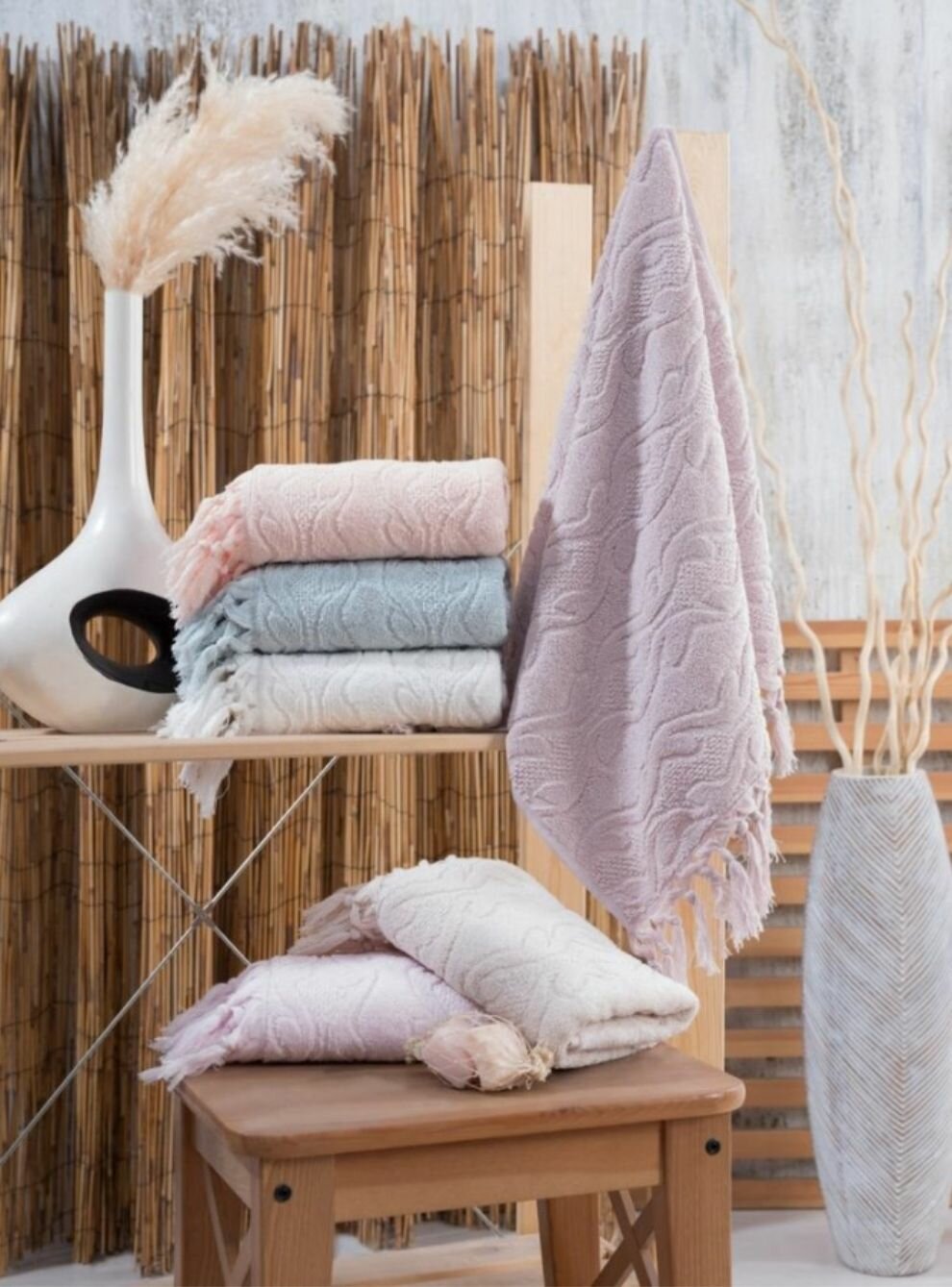 Комплект махровых полотенец VIP COTTON "MARINA SACAKLI" 6 шт. 50*90 Н 5151