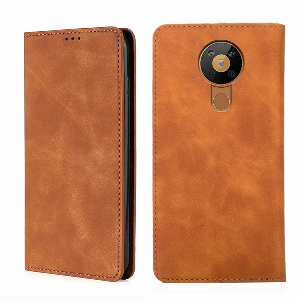 Чехол-книжка MyPads для Nokia 5.3 / Нокиа 5.3 мягкое прикосновение (светло-коричневый)