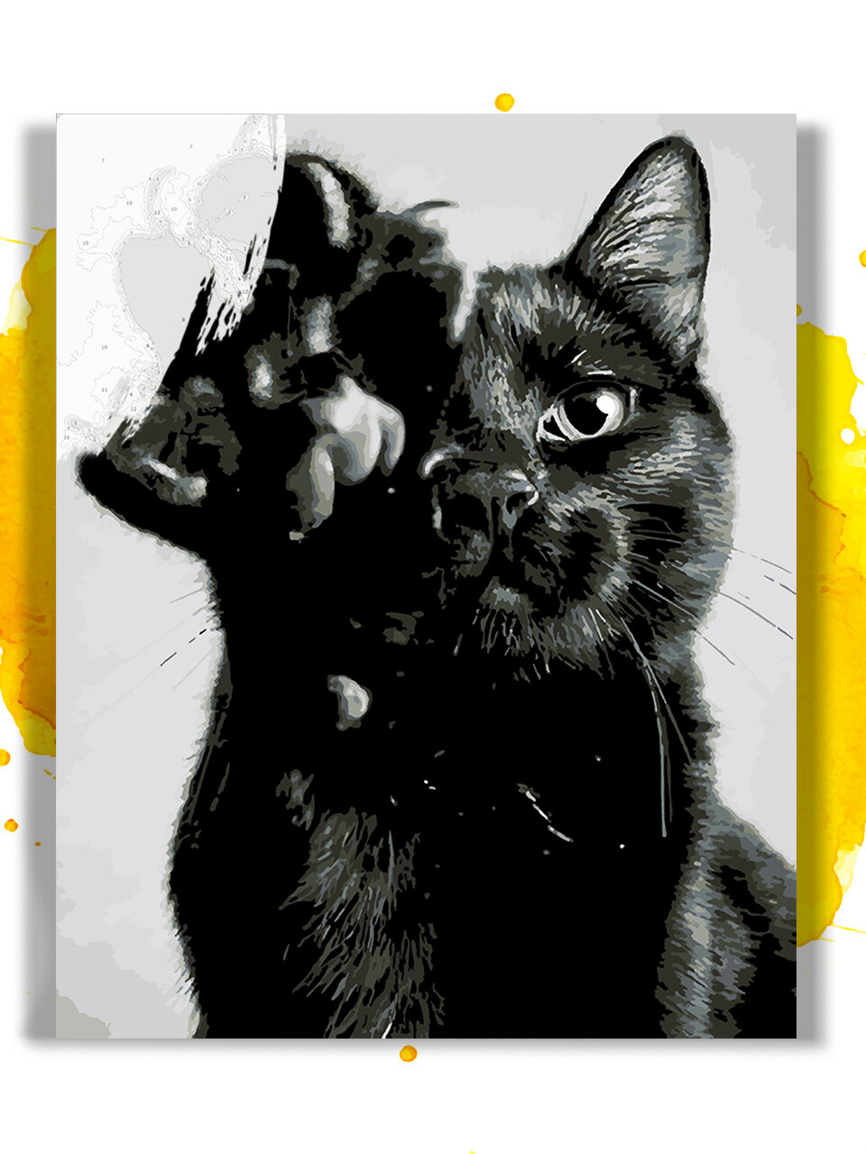 Картина по номерам на холсте Black Cat, 40 х 50 см