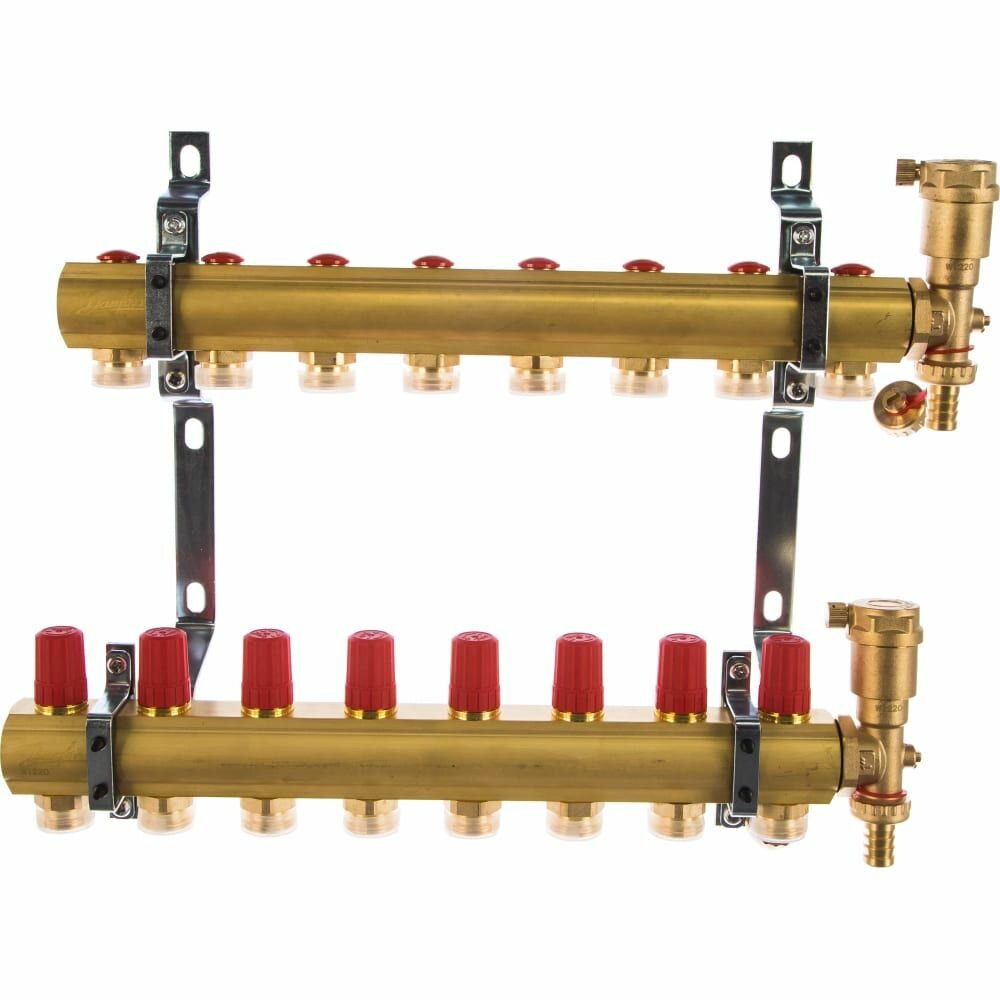 Комплект коллекторов FHF-7 SET с кронштейнами и концевыми секциями DANFOSS 088U0707