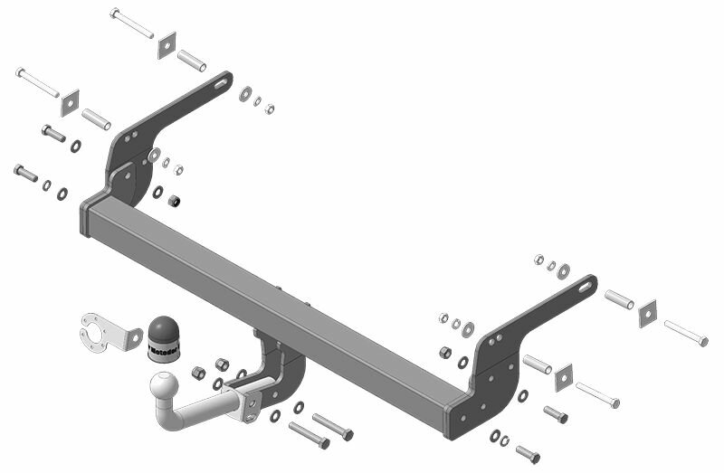 Фаркоп Motodor Renault Duster, Nissan Terrano 2014-2022 (оцинк. Шар) арт.91710-A