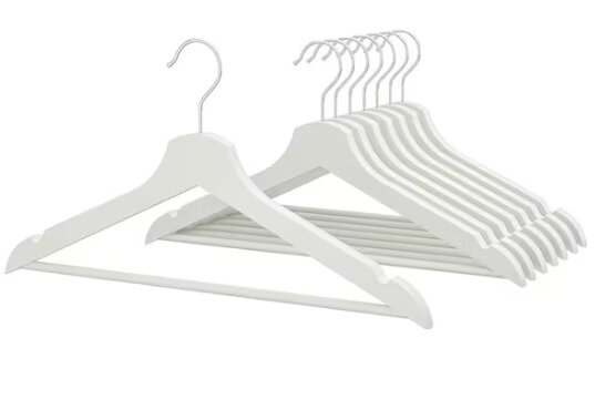 Вешалка плечики деревянная Ikea Bumerang/ Икеа Бумеранг, белый, 8 шт