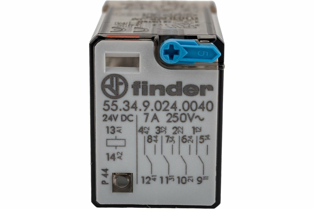 Finder промежуточное реле 4 перекидных контактов 7A 24В DC 553490240040 для систем