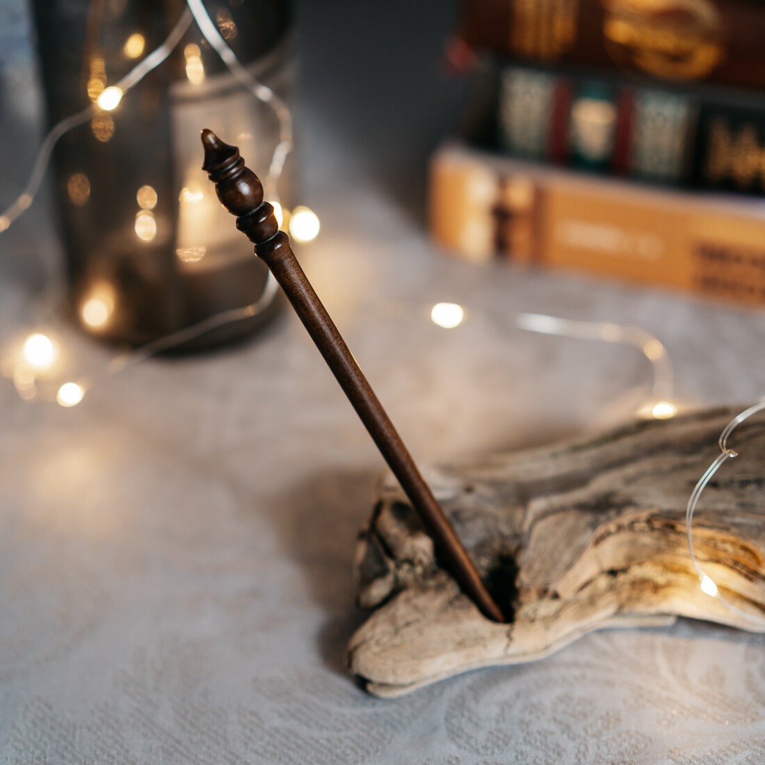 Деревянная заколка шпилька украшение для волос из Сибирского кедра. H15