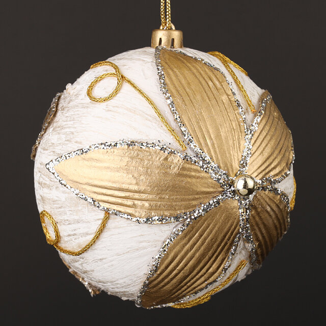 Винтажный елочный шар Соцветие Гейне 10 см, Winter Deco, 2007348