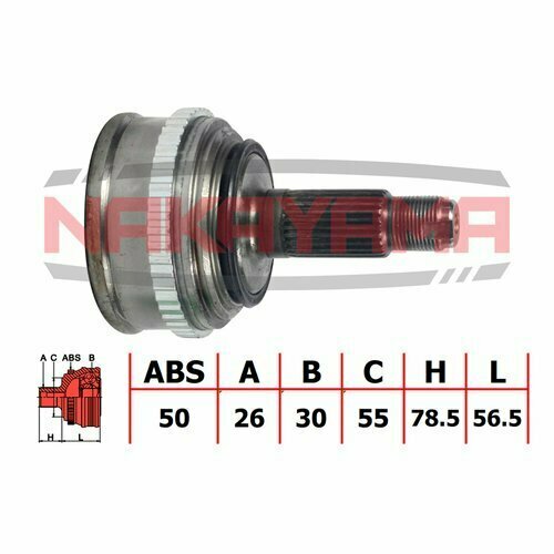 ШРУС внешн. к-кт HONDA CR-V RD1/RD2 97-01 (26x30x135x55 ABS:50) Nakayama NJ763NY