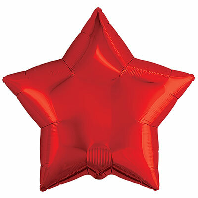 Шар фольгированный ненадутый Р без рисунка звезда 30" Металлик Красный