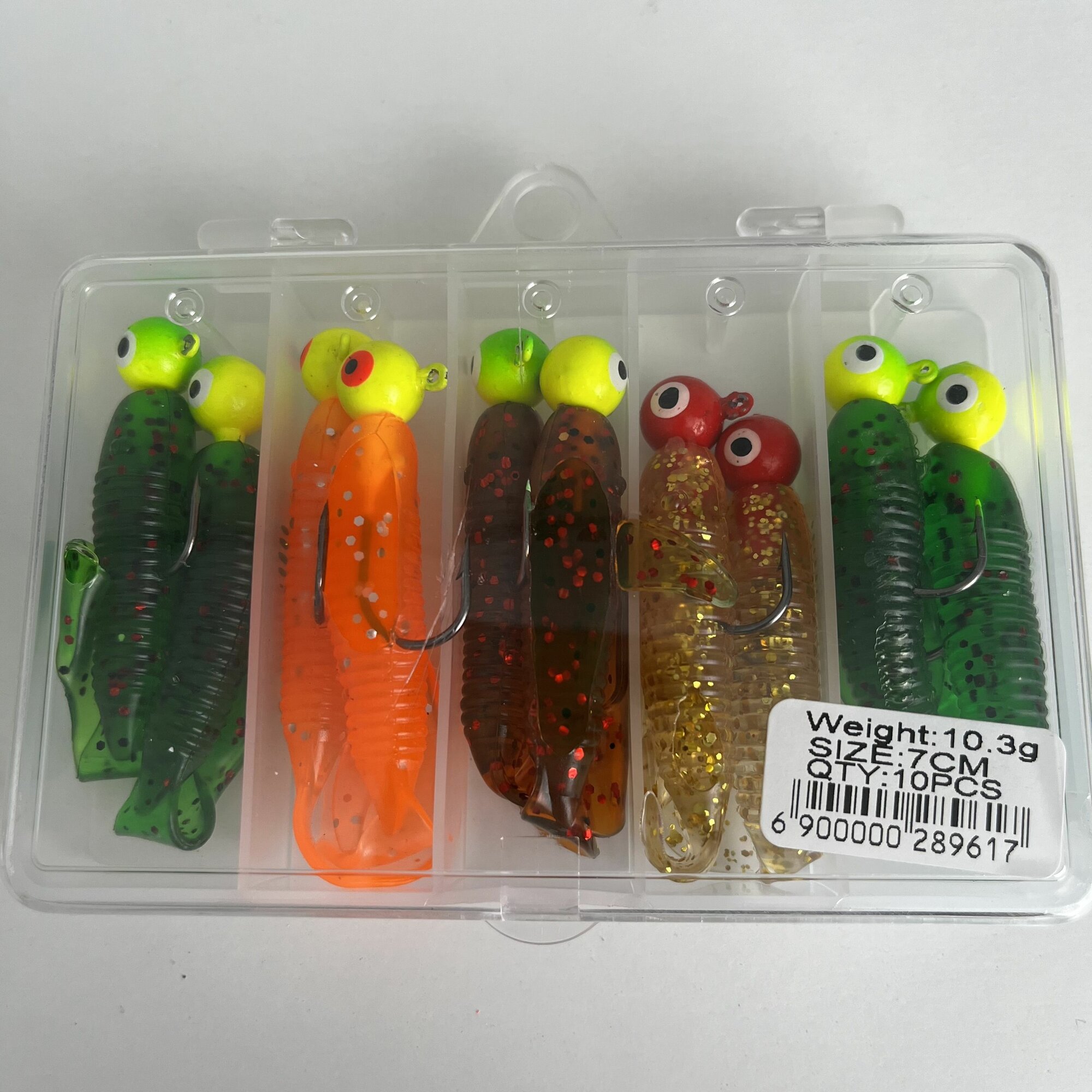 Приманка силиконовая с крючком для рыбалки 10.3 г. 7 см 10 шт