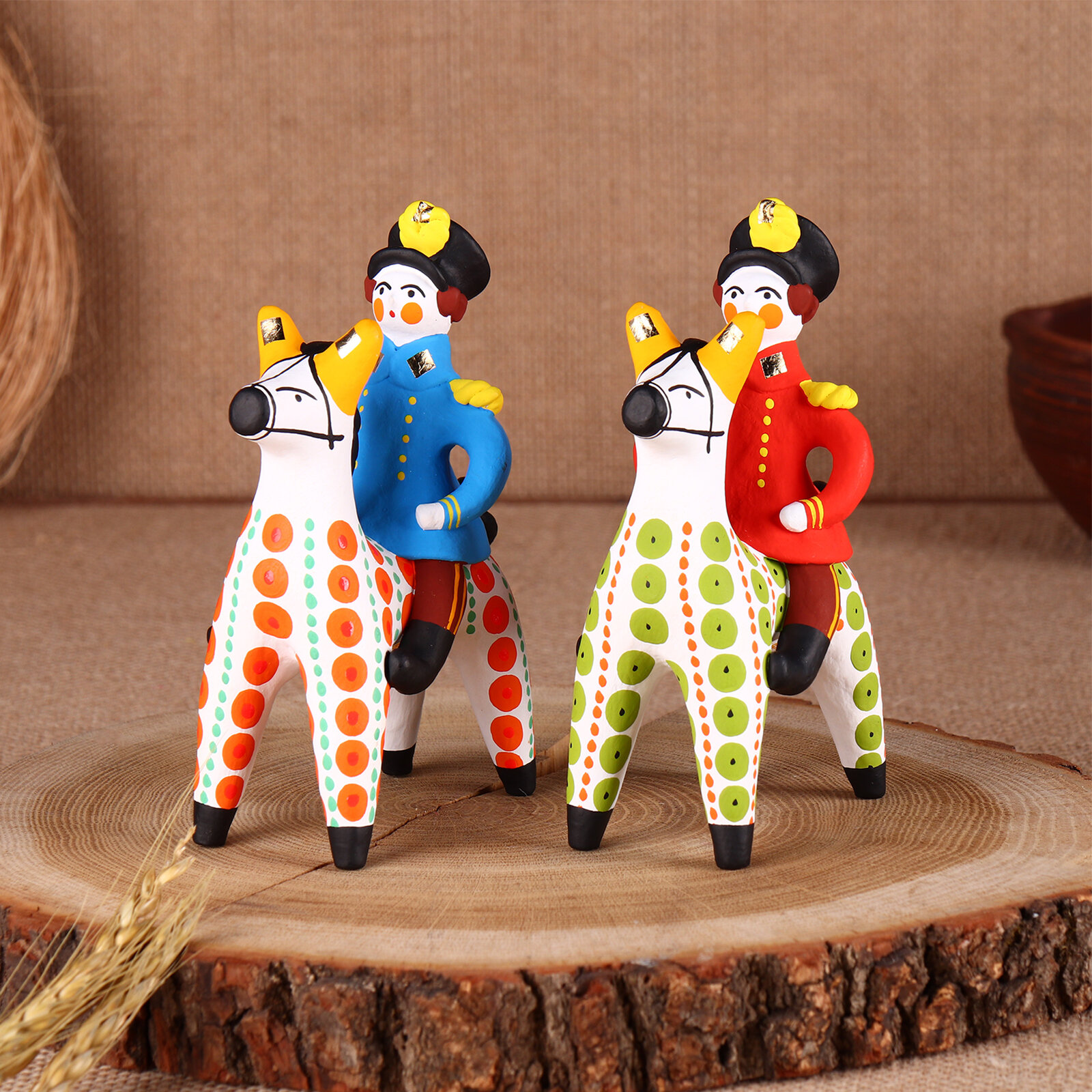 Дымковская игрушка «Фигурка: Всадник офицер», микс