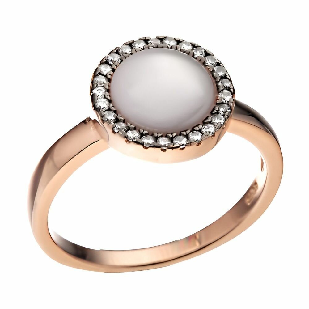 Кольцо тонкое, серебро, 925 проба, фианит