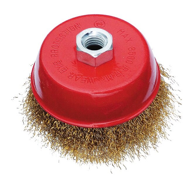 Щетка-крацовка Hobbi тип "Чашка" (волнистая проволока) диаметр 60 мм