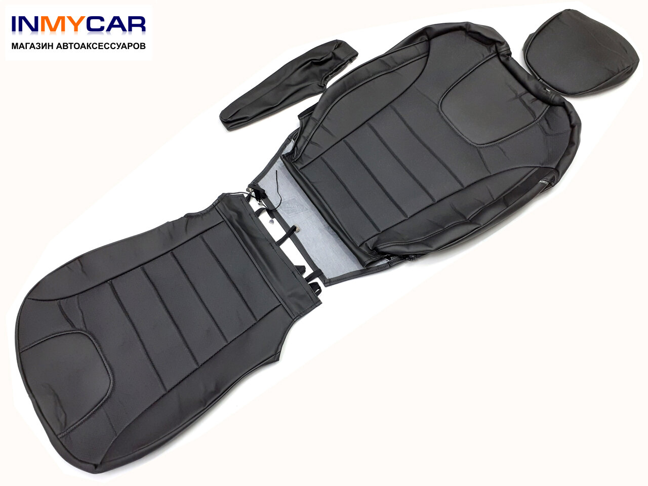 Чехлы на сидения из экокожи Renault Kaptur (2016-2022), комплект на весь салон