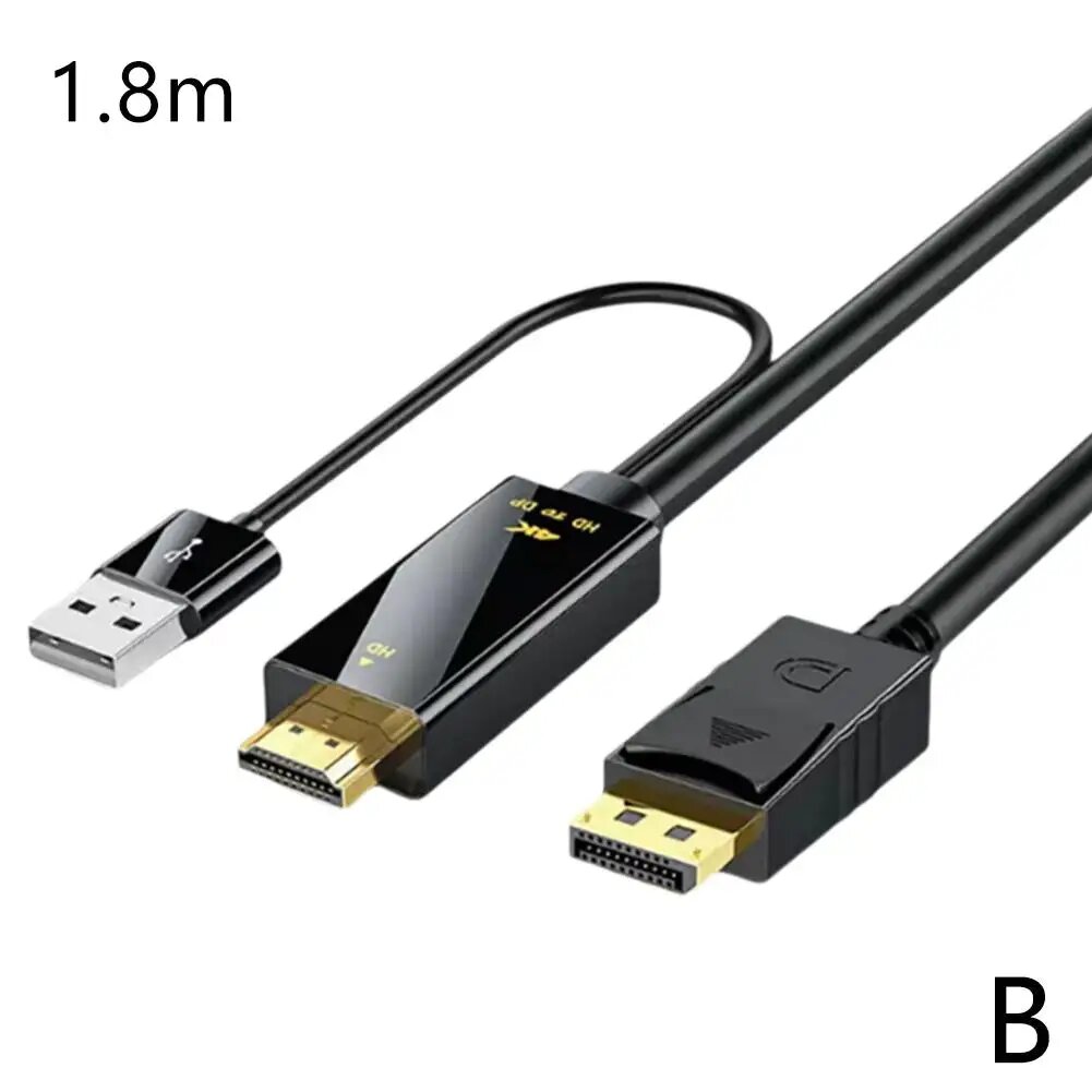 CUJMH HDMI DisplayPort кабель 1.8м черный