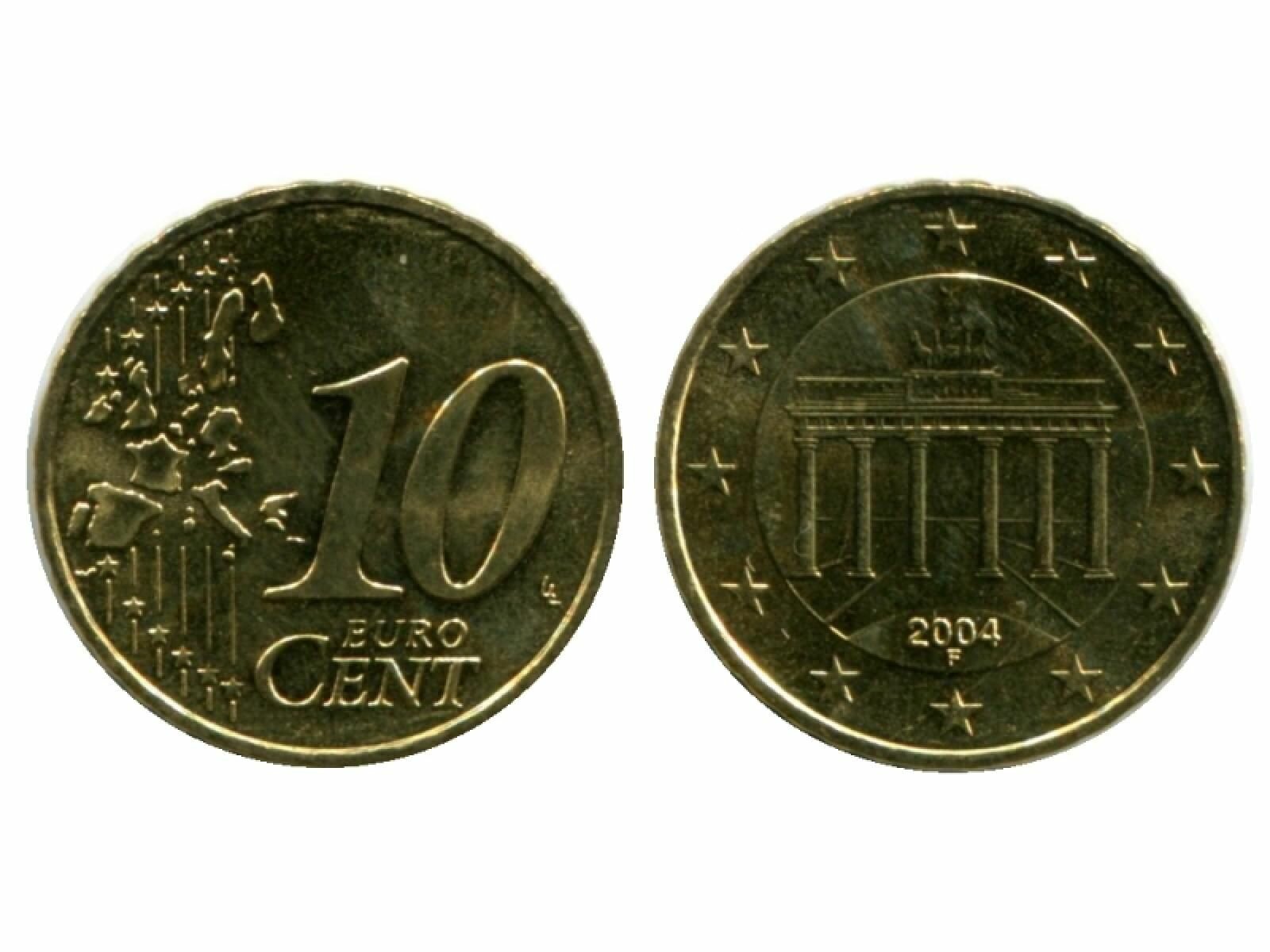 10 евроцентов Германии 2004 г. (F)