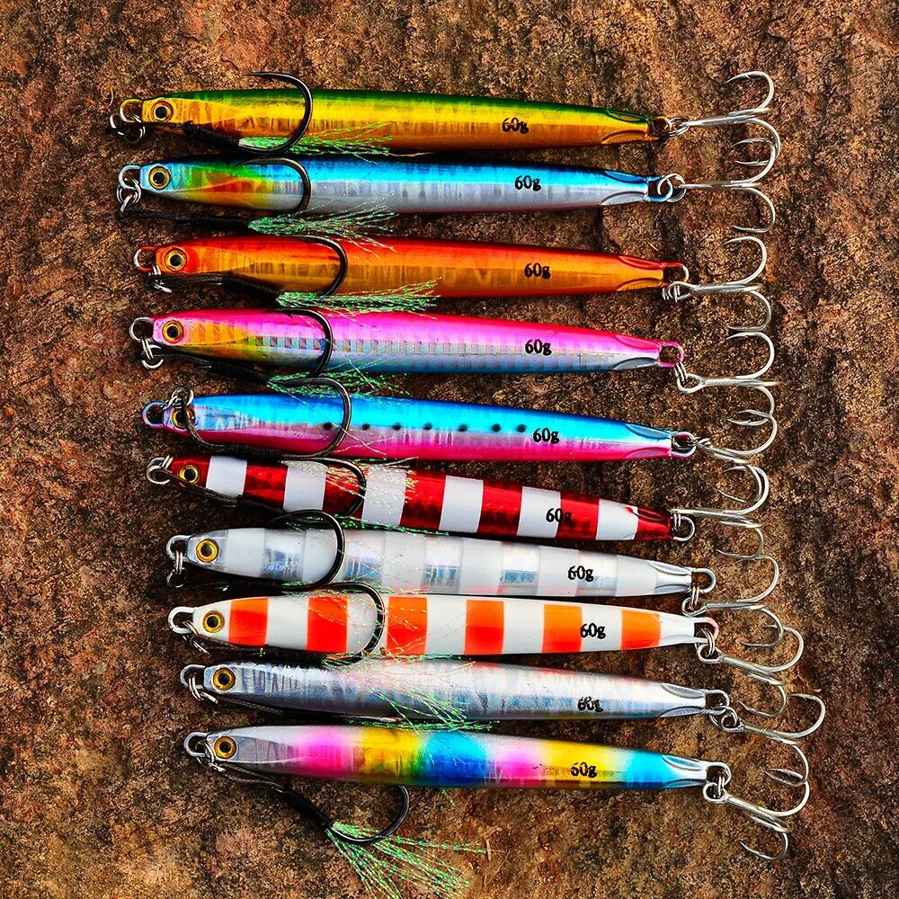 Джиг-блесны Pesca 40G, 10 шт, 2 крючка