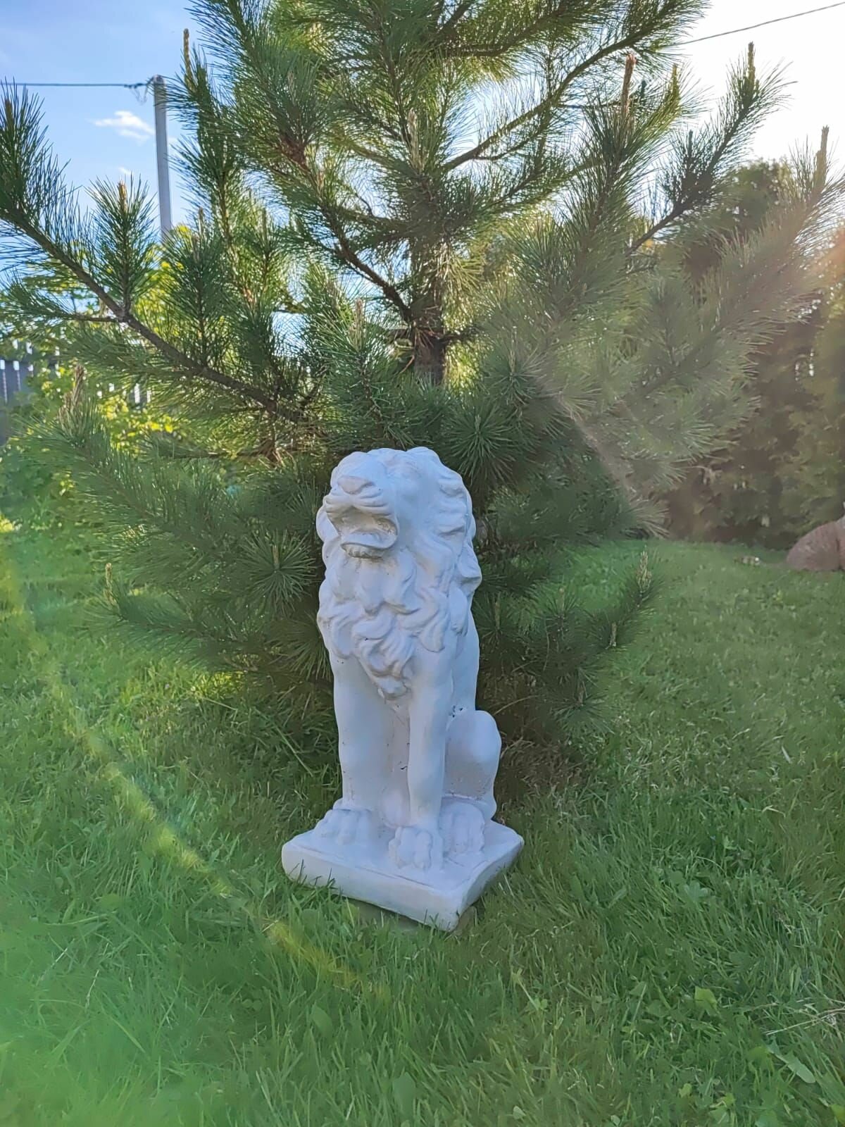 Садовая скульптура "Лев", архитектурный бетон, классический стиль