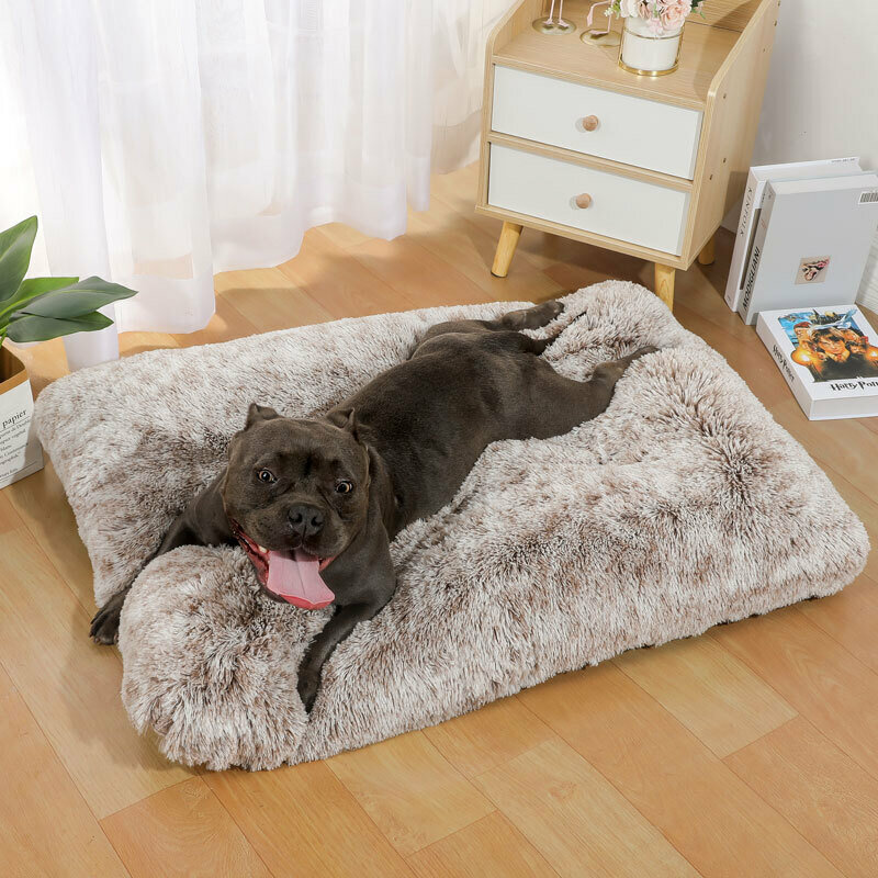 Плюшевый матрас для собак крупных пород (XXXL 122*85см, кофейный градиент)