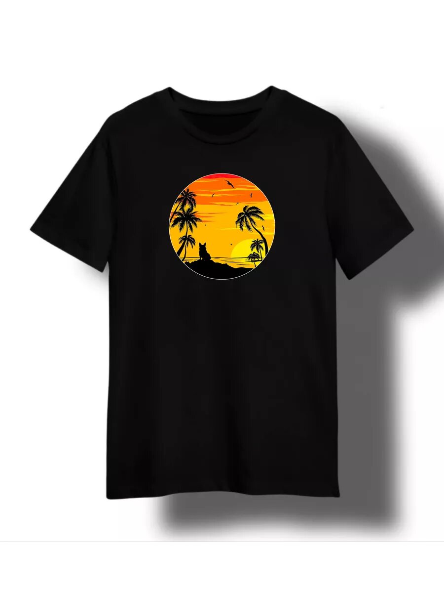 Футболка тропический закат