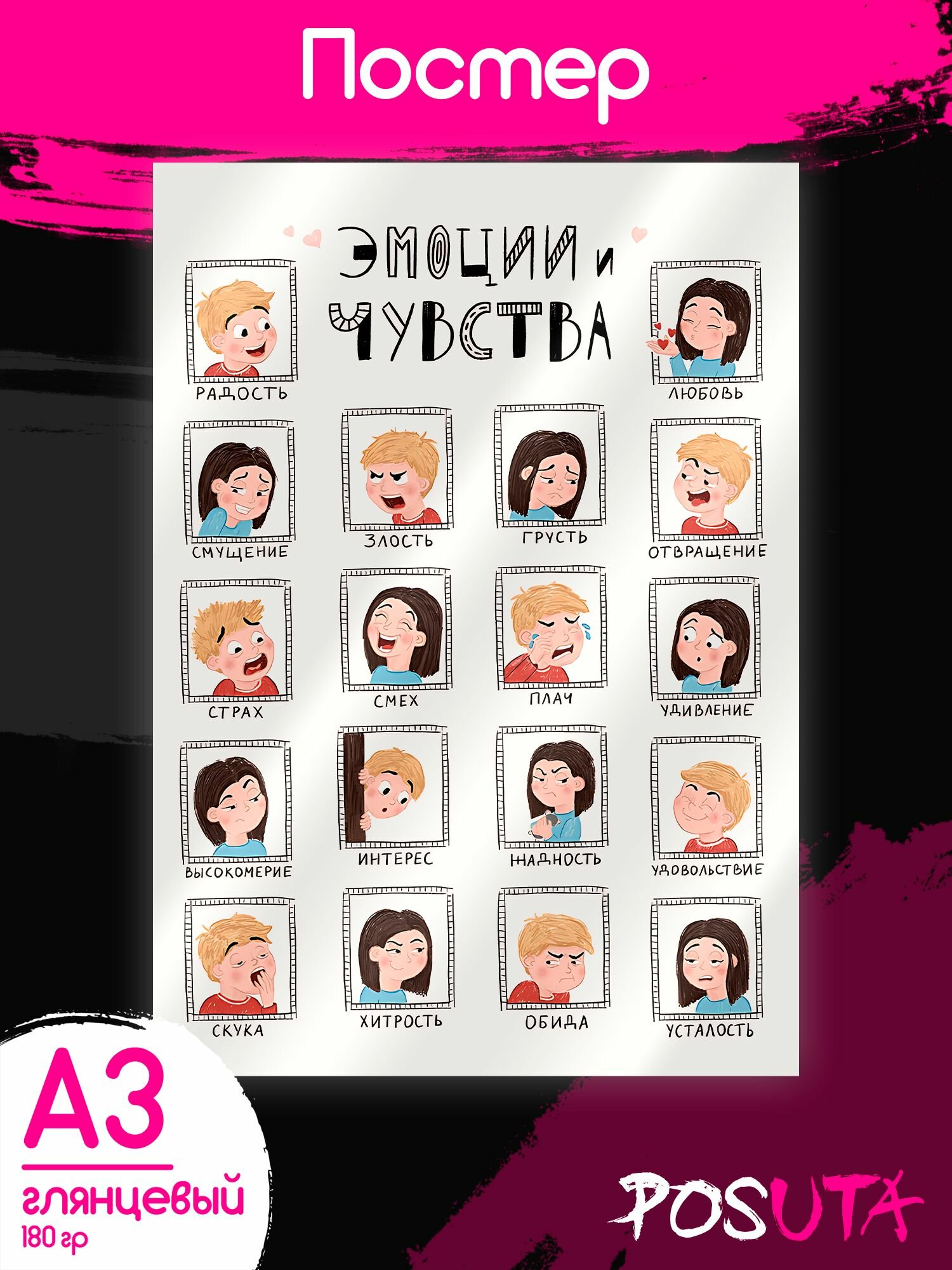 Постеры на стену Эмоции и Чувства
