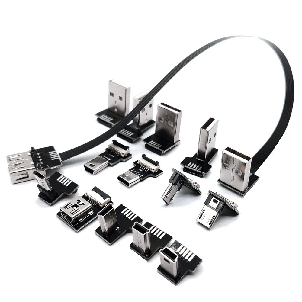 Кабель USB A Male - Micro Mini USB 5Pin 90 градусов 50CM Cable