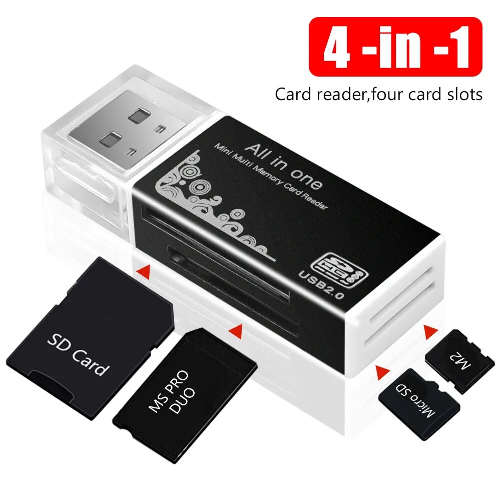 USB кардридер 4 в 1 black — фото 1