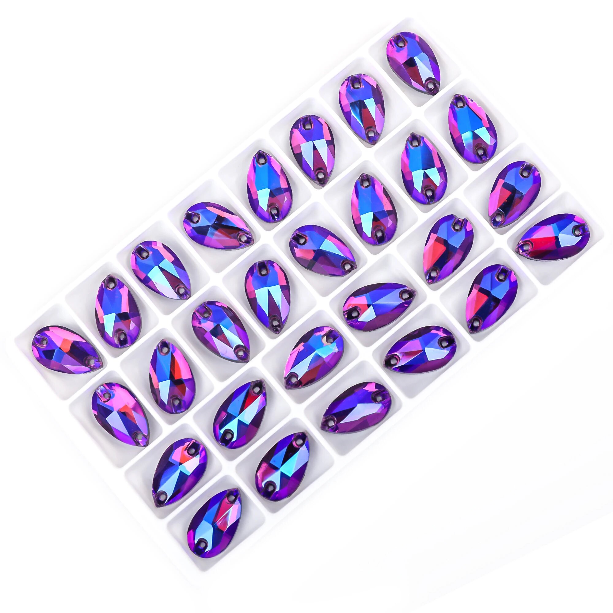 Хрустальные стразы VC AB капли для шитья Фиолетовый, 10x14mm 36pcs, Voliet AB