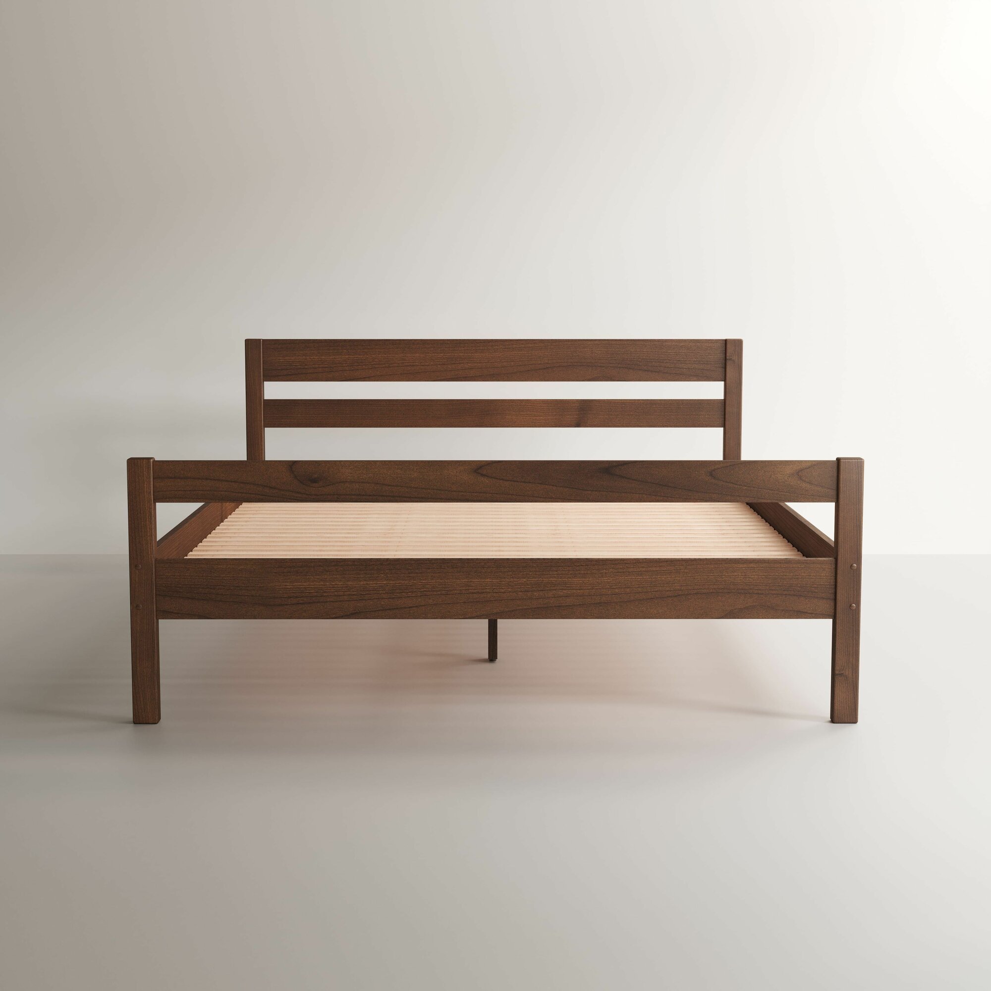 Кровать двуспальная, 180х190 см, Hansales, деревянная, из массива березы, двуспальная, с изножьем, цвет дуб