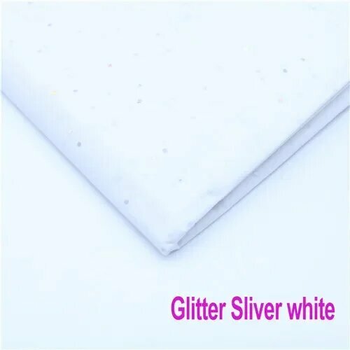 Ручная бумага для декорирования 10 листов карамельный Белый, Glitter silverwhite