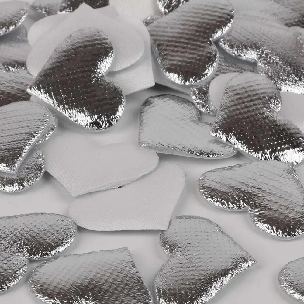 Сердца из пенобумаги Beadia 100 шт 35x25mm Silver