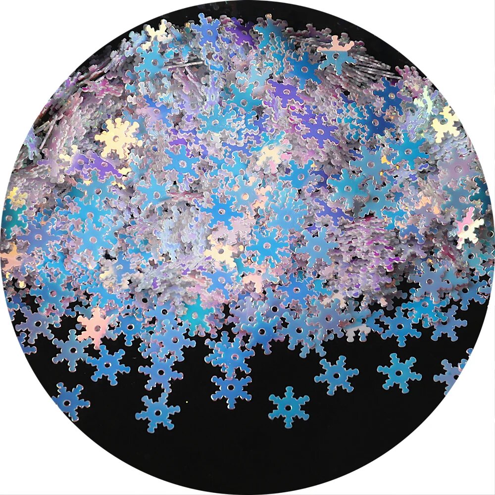 Блестки снежинки ПВХ ipatches 10 мм Темно-синий, 7mm 600pcs 10g, JG White