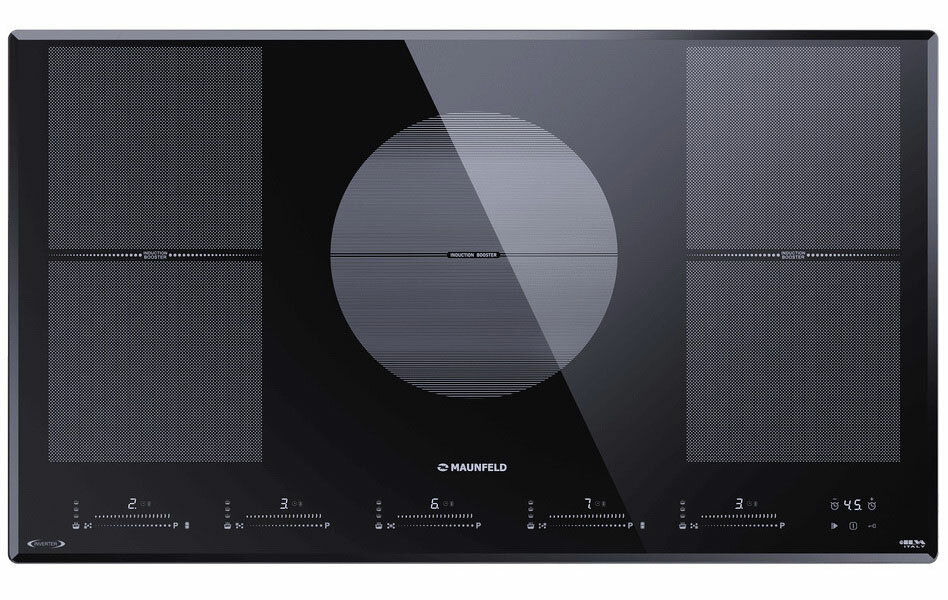 Электрическая варочная панель Maunfeld CVI905SFBK LUX Inverter 90 см, 4 конфорки стеклокерамика, черный