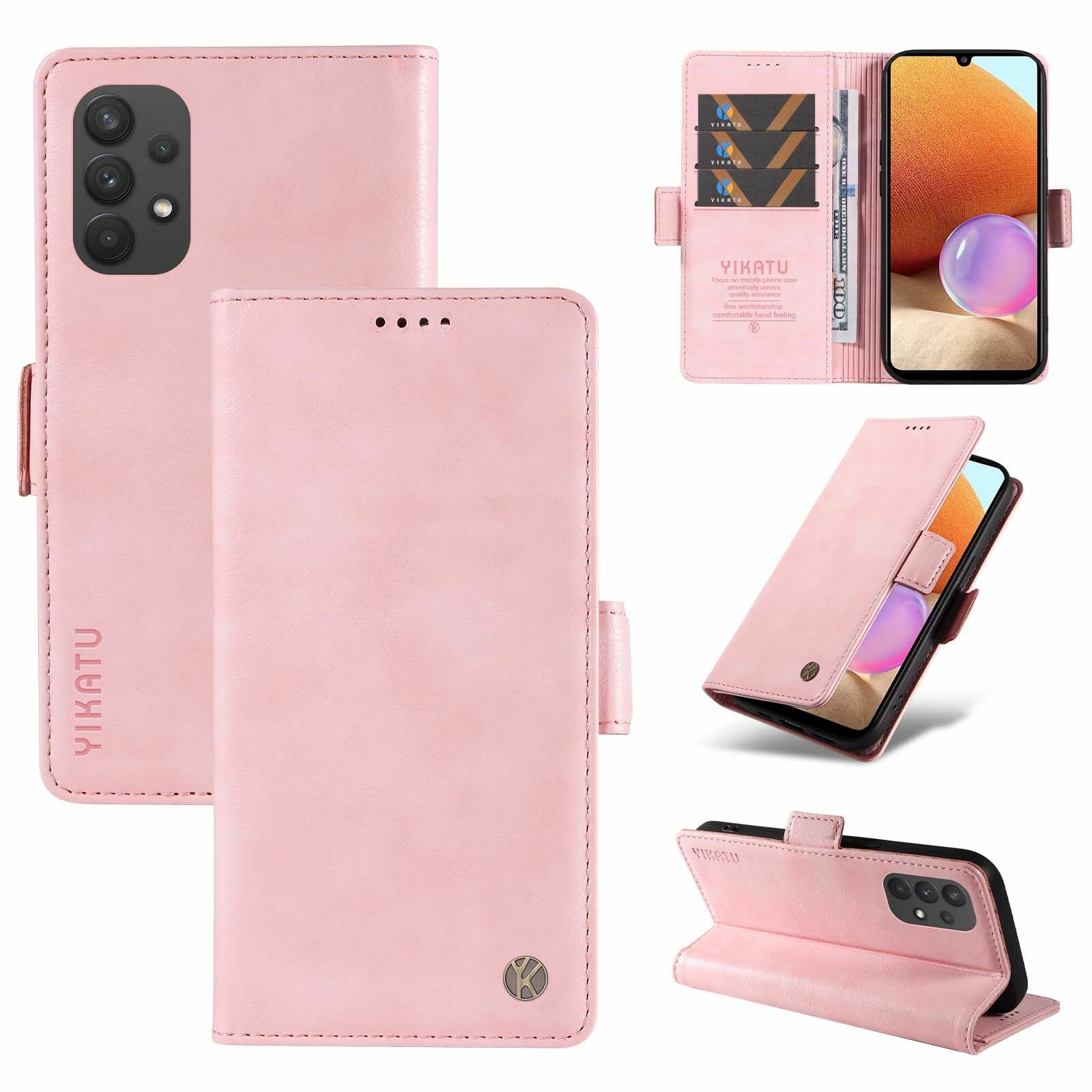 YIKATU Чехол Книжка Для Samsung Galaxy A32 5G/ M32 5G(Самсунг Галакси А32 5G/M32 5G) кошелек Флип Кожаный