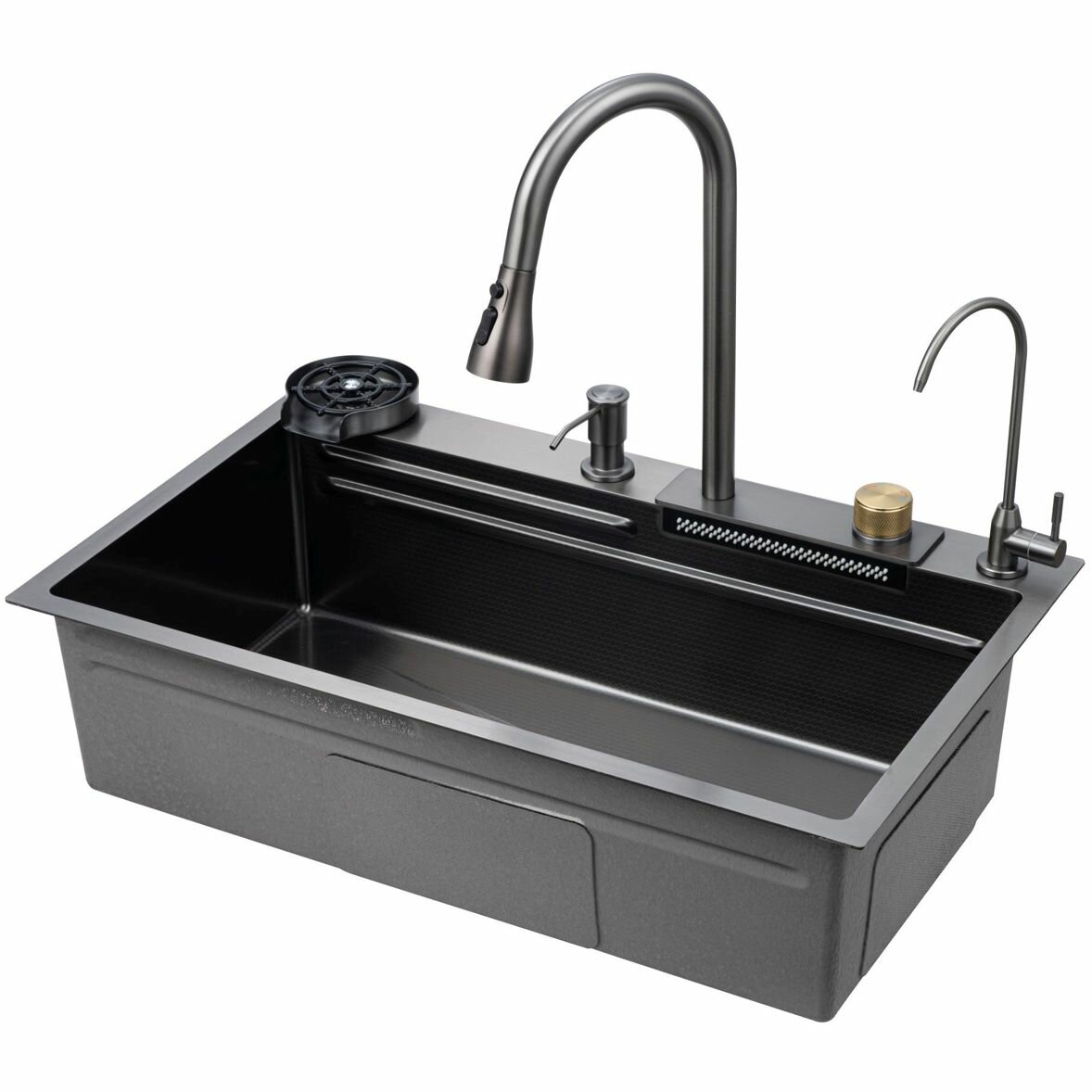 Мойка для кухни Savol (Савол) многофункциональная S-SC003Q графит