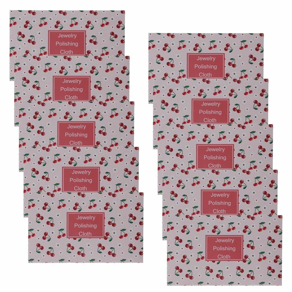 10 шт. Симпатичные вишневые двусторонние салфетки для полировки ювелирных изделий