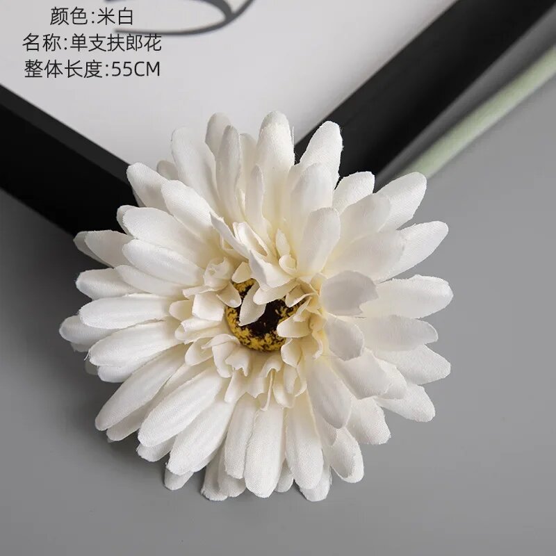 Искусственный цветок гербери Wusmart 55 см Белый, Beige