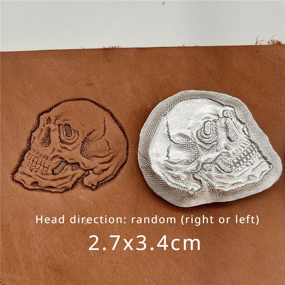 Штамп для кожи череп, алюминиевый сплав, 2.7x3.4cm, NO.5 S