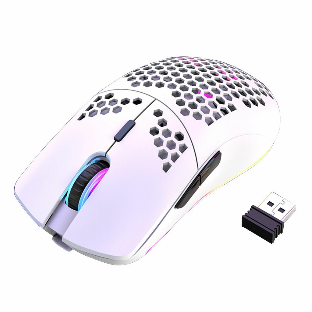 Беспроводная игровая мышь с отверстием XYH80-белый