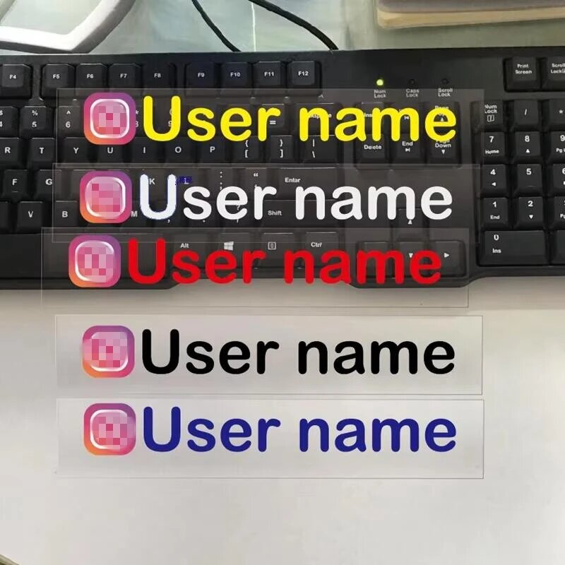Персонализированный индивидуальный текст для Instagram Username, черный, length 25CM, Черный