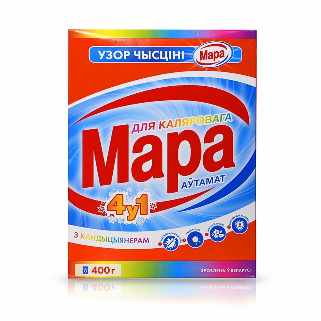 Стиральный порошок для цветного с кондиционером "Мара Узор Чистоты 4 в 1", автомат, 400г