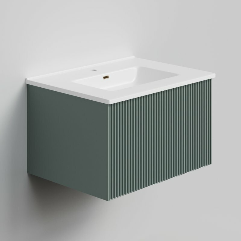 Тумба с раковиной La Fenice Terra 60 подвесная, grigio, раковина Slim Line 60 см