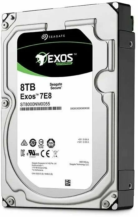 3.5" жесткий диск Seagate Exos 7E8 (ST8000NM0055) 8ТБ, 7200Об/мин, 256МБ