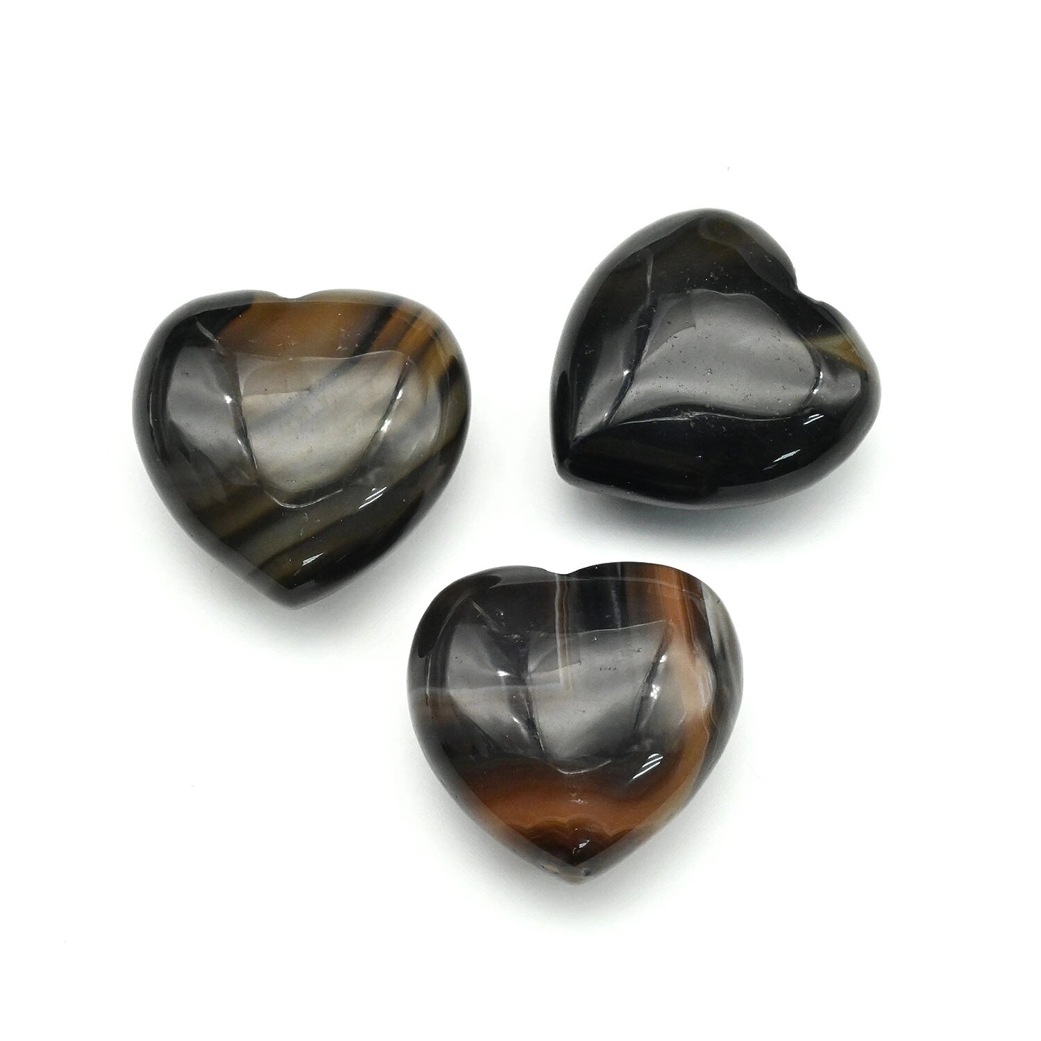 Сердце из агата черного 25*25*12мм. .