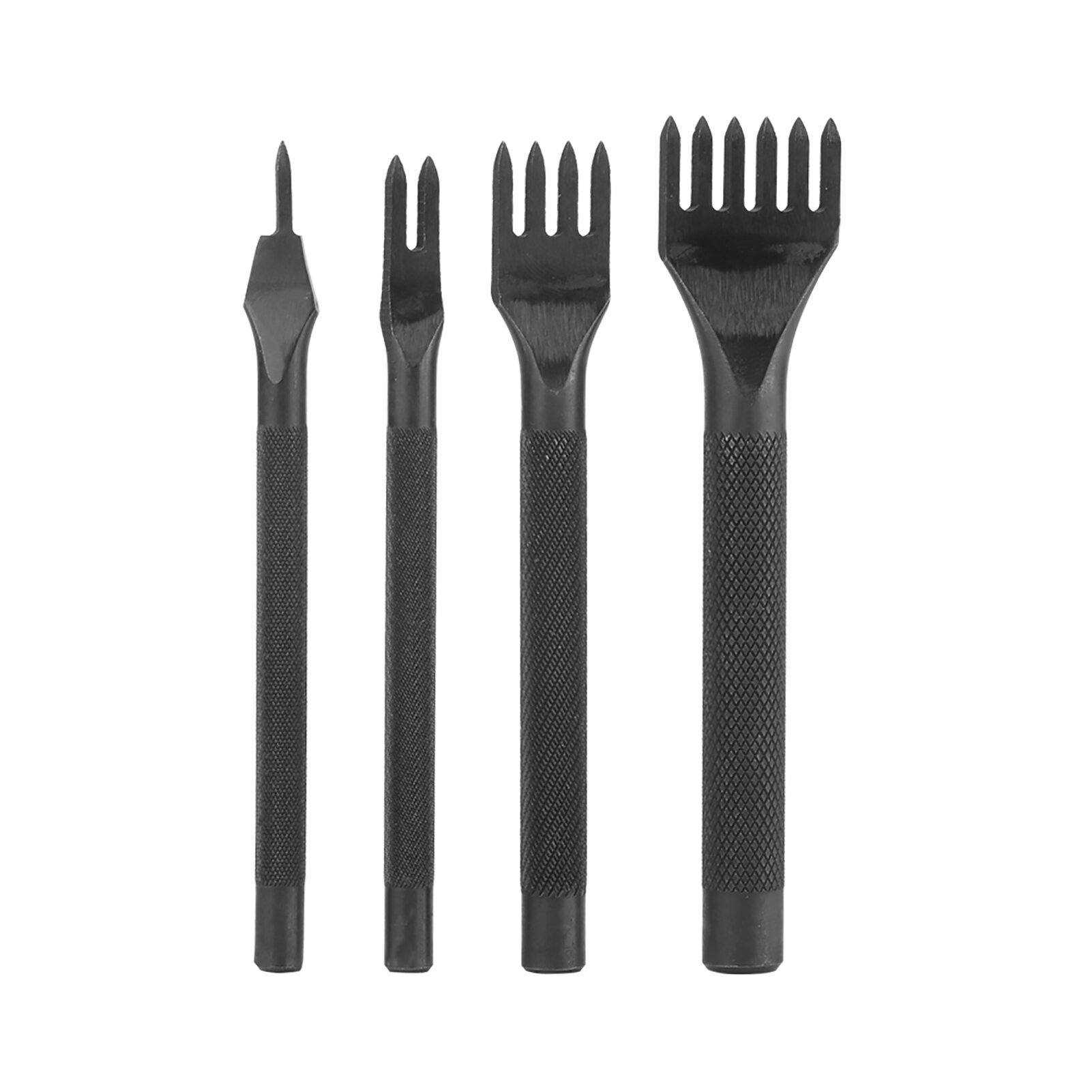 4 ПК, установленные DIY кожаные отверстия, инструменты для сшивания ручной работы ручной работы (1+2+4+6 зубов)