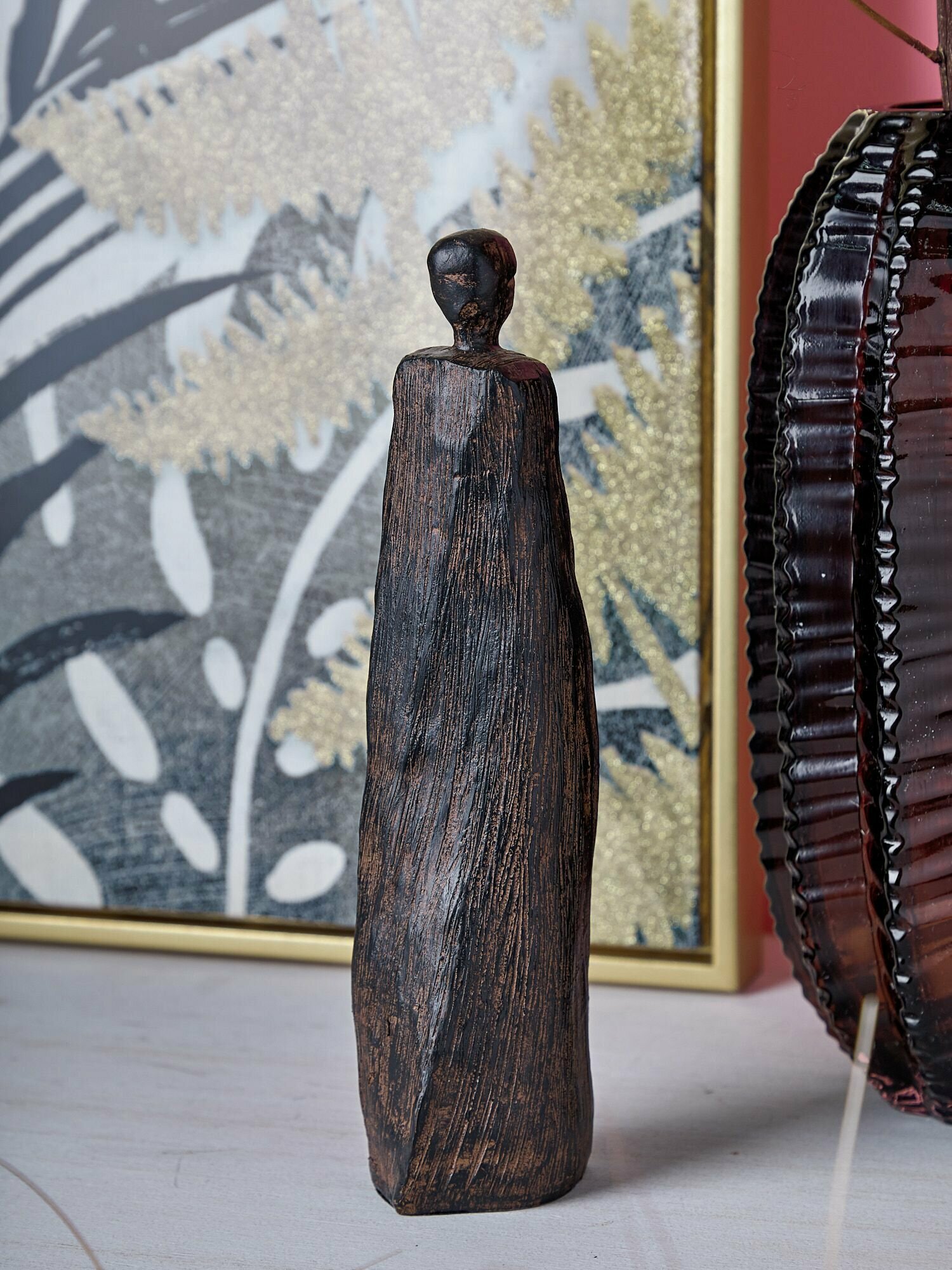 72441 Декор настольный 7 х 7 х 25см, черный/коричневый, Glasar