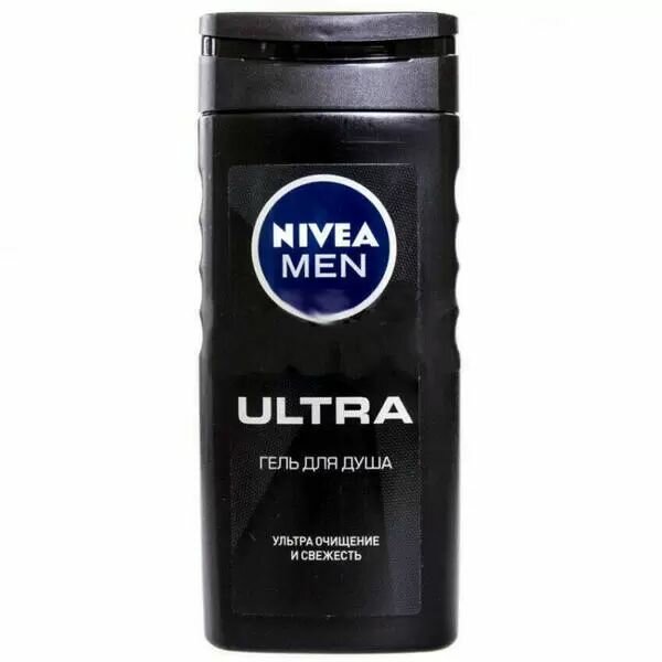 Душ-гель Nivea "Ультра", Очищение и свежесть, мужской, 250 мл