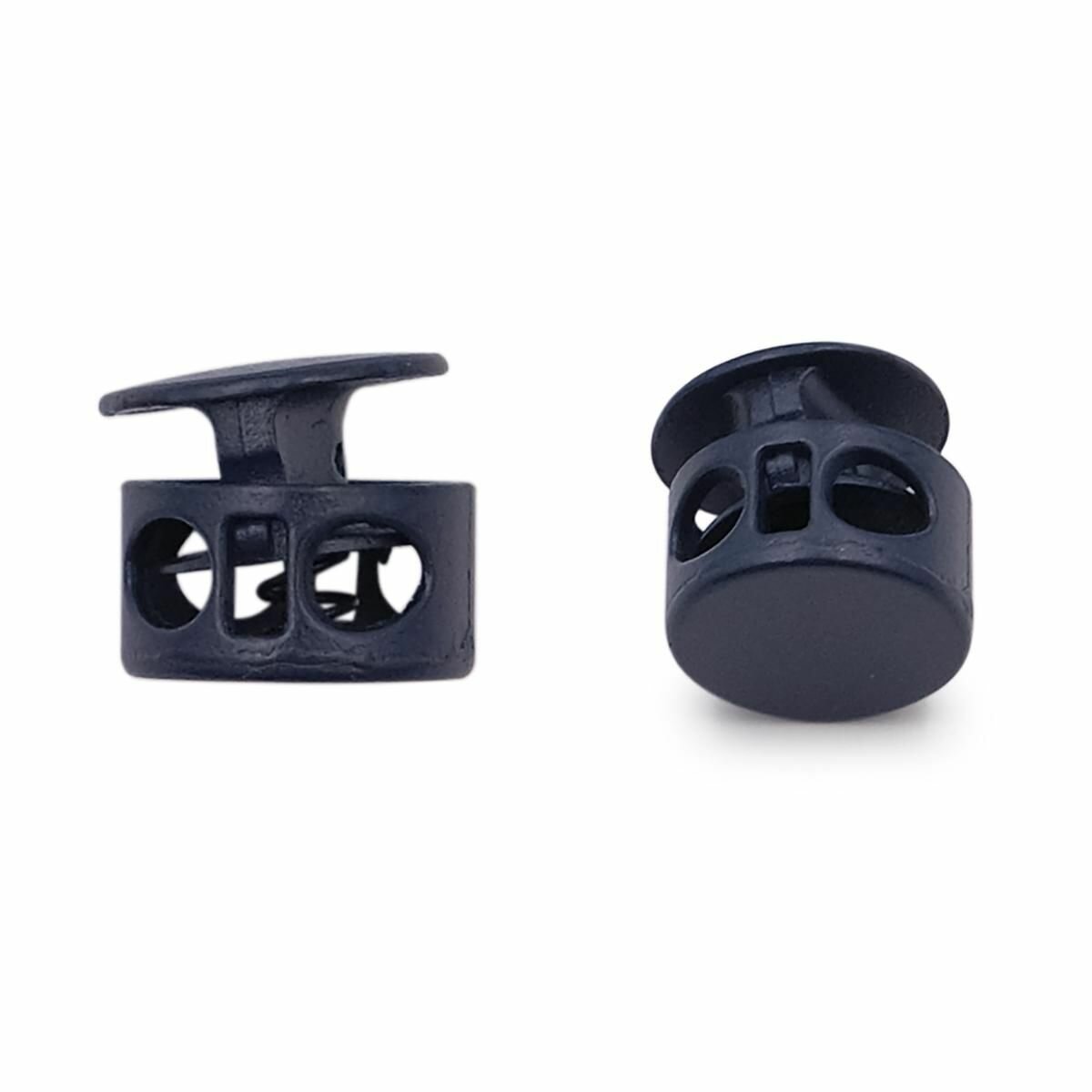 Фиксатор для шнура айрис 10,5х11,8 мм, 2 отверстия D 3,7 мм, металл, матовый синий, 10 шт (MFR08)