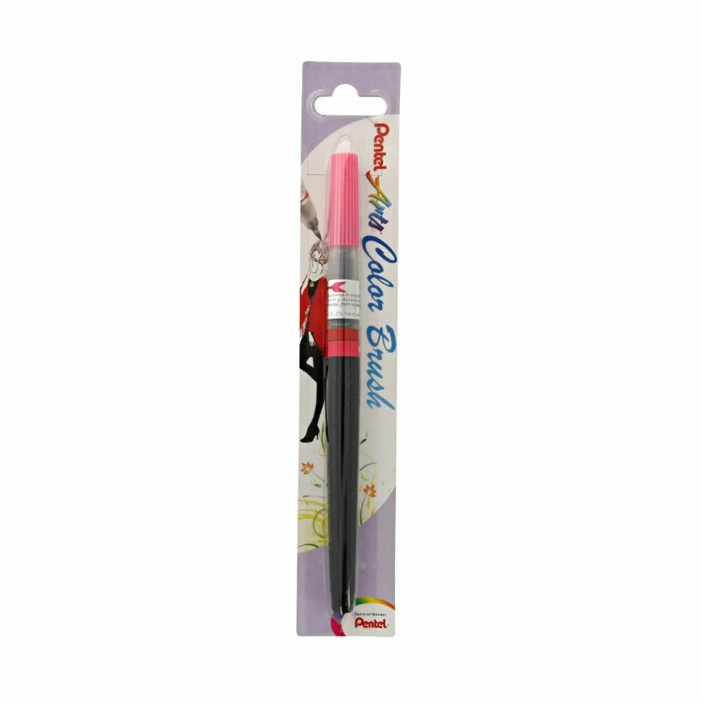 Кисть с краской Pentel "Colour Brush", розовая, 1-10 мм