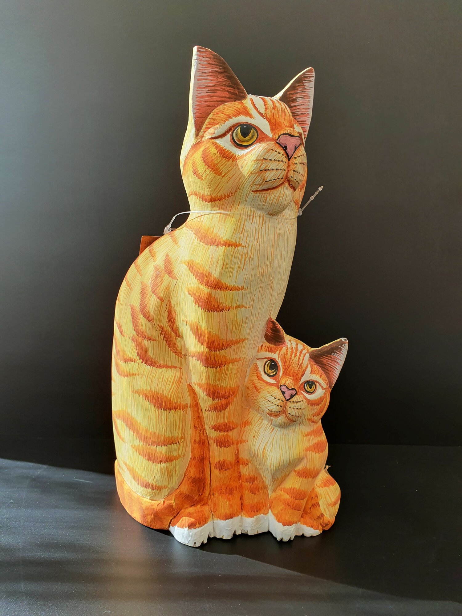 Фигурка "Кошка с котёнком" H-25см. (о. Бали) (производство Индонезия). В индивидуальной коробке.